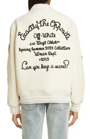 Off-White Embroidered Varsity Jacket