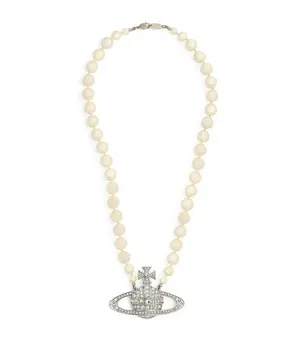 VIVIENNE WESTWOOD Pearl Bas Relief Necklace - Silver