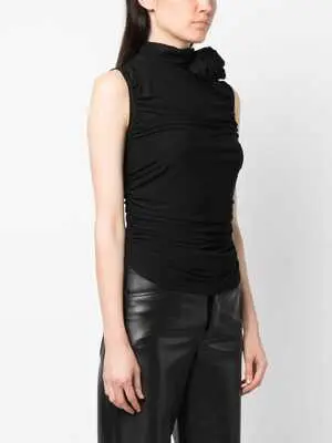 Magda Butrym Ruched Mock-neck Top