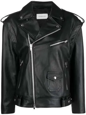 ARMARIUM Off-centre Zip Leather Jacket