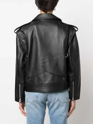 ARMARIUM Off-centre Zip Leather Jacket
