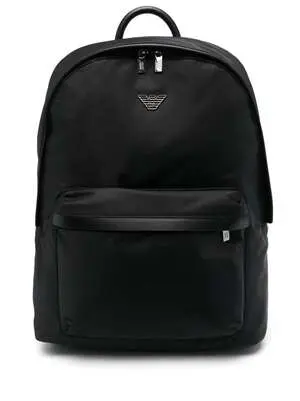 Emporio Armani Logo-plaque Backpack - Black
