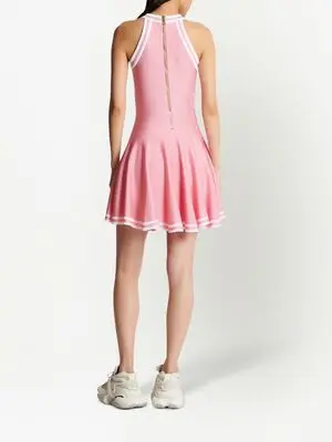 Balmain Contrast-knit Sleeveless Skater Dress
