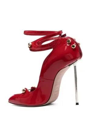 HARDOT 120mm High-shine Bar-pin Pumps - Red