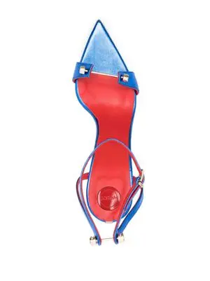 HARDOT 125mm Bar-pin Detail Sandals - Blue