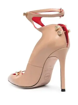 HARDOT 120mm Crystal-embellished Ankle-strap Pumps