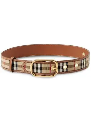 Burberry Vintage Check Leather Belt - Brown