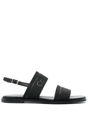 Calvin Klein Debossed-logo Leather Sandals