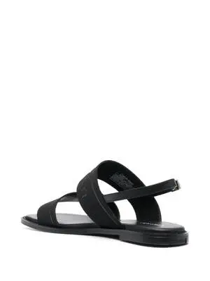 Calvin Klein Debossed-logo Leather Sandals