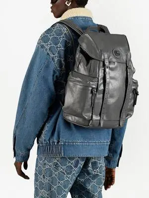 Gucci Logo-plaque Leather Backpack