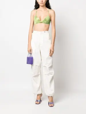 NUE Rhinestone Embellished Triangle Bra Top