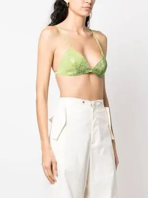 NUE Rhinestone Embellished Triangle Bra Top