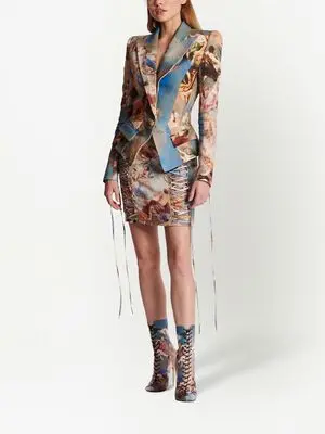 Balmain Abstract-print Double-breasted Blazer