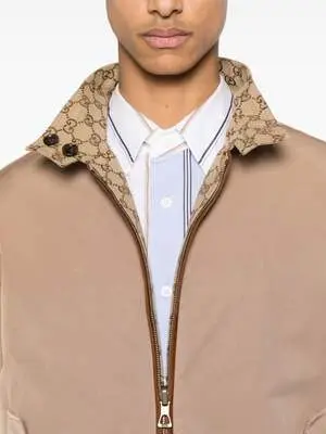 Gucci Gg Supreme-canvas Reversible Jacket - Brown