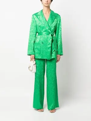 P.a.r.o.s.h Floral-embroidered Belted Blazer