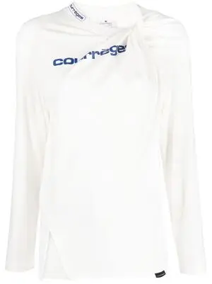 COURREGES Double-layer Asymmetric Jersey - White