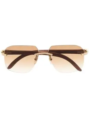 Cartier Tinted Square-frame Sunglasses - Gold