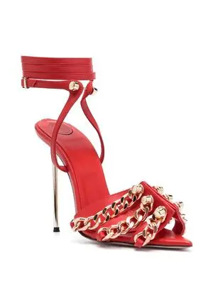 HARDOT 120mm Chain-link Detail Sandals - Red