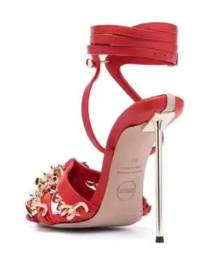 HARDOT 120mm Chain-link Detail Sandals - Red