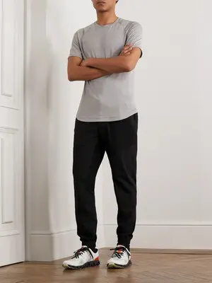 Lululemon License To Train Slim-fit Tapered Stretch Recycled-shell Track Pants - Black