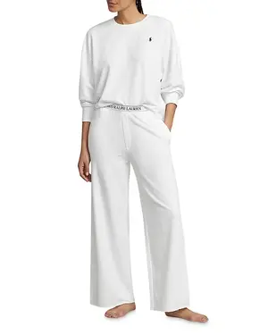 Polo Ralph Lauren Sweatshirt & Wide Leg Pants Set - White Cloud