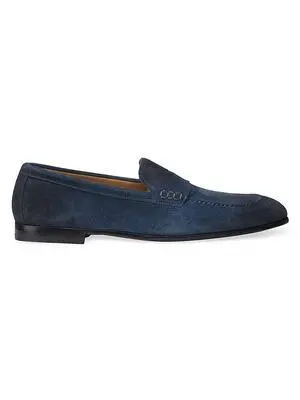 DOUCAL'S Men's Dandy Mocassino Adler Suede Penny Loafers - Tempesta  - Tempesta