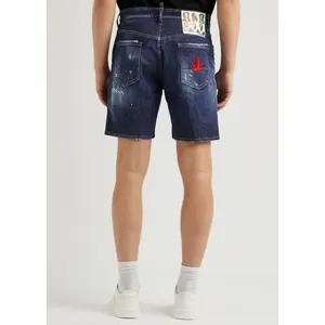 Dsquared2 Marine Distressed Stretch-denim Shorts