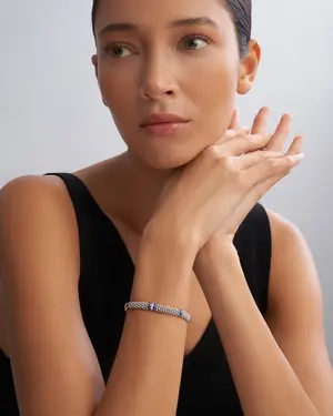 Lagos Diamond And Blue Caviar Bracelet - Blue/silver
