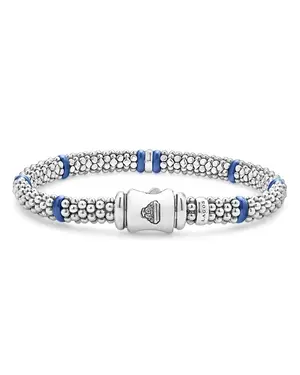 Lagos Diamond And Blue Caviar Bracelet - Blue/silver