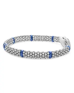 Lagos Diamond And Blue Caviar Bracelet - Blue/silver