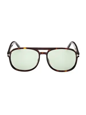 TOM FORD Rosco 58mm Square Sunglasses - Black Smoke