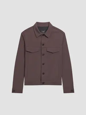 Theory River Neoteric Twill Trucker Jacket - Classic Brown