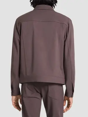 Theory River Neoteric Twill Trucker Jacket - Classic Brown