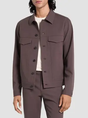 Theory River Neoteric Twill Trucker Jacket - Classic Brown