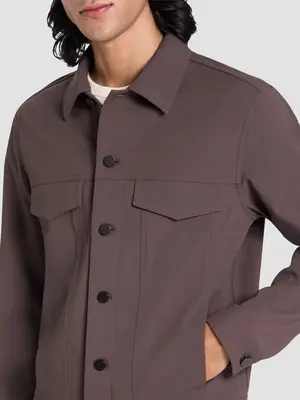 Theory River Neoteric Twill Trucker Jacket - Classic Brown