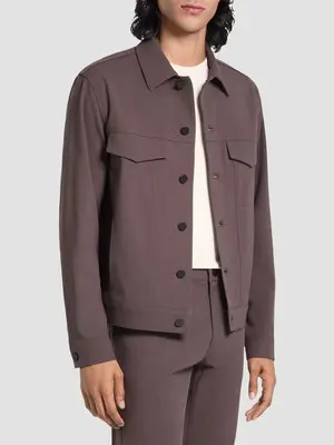 Theory River Neoteric Twill Trucker Jacket - Classic Brown
