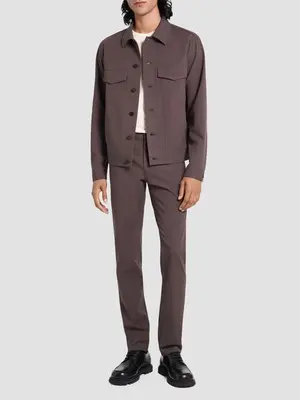Theory River Neoteric Twill Trucker Jacket - Classic Brown