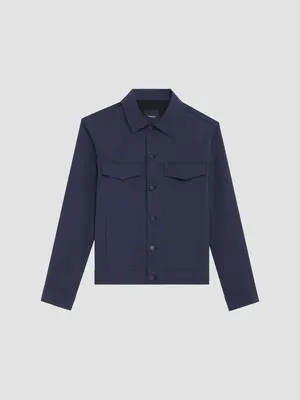 Theory River Neoteric Twill Trucker Jacket - Dark Navy