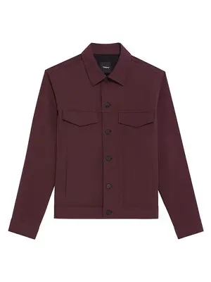 Theory River Neoteric Twill Trucker Jacket Malbec