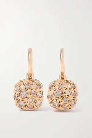 Pomellato Nudo Petit 18-Karat Rose And White Gold Diamond Earrings Gold