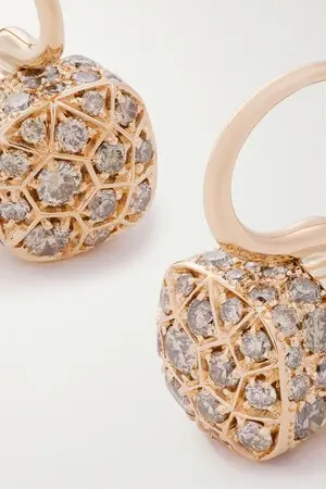 Pomellato Nudo Petit 18-karat Rose And White Diamond Earrings - Gold