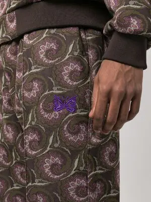 Needles Pintuck Graphic Print Trousers - Brown