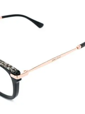 JIMMY CHOO Leopard Trim Glasses