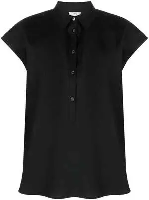 Woolrich Cap-sleeves Cotton Shirt - Black