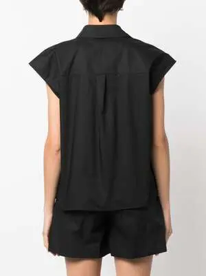 Woolrich Cap-sleeves Cotton Shirt - Black