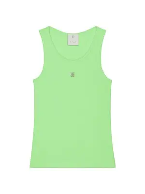 Givenchy Women's Extra Slim Fit Tank Top In Cotton - White  Bright Green
