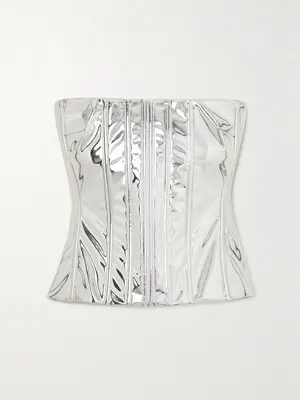 Dolce & Gabbana Metallic Coated Stretch-jersey Bustier Top