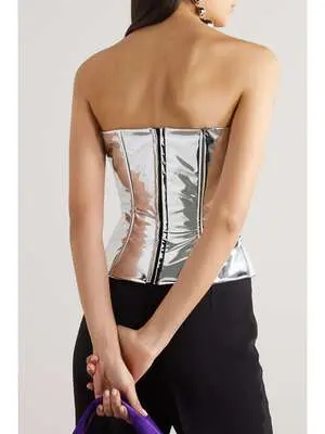 Dolce & Gabbana Metallic Coated Stretch-jersey Bustier Top