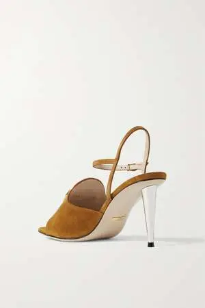 Gucci Blondie Logo-embellished Suede Sandals