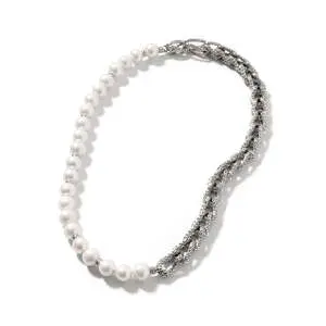 John Hardy Surf Link Necklace With 10.5mm Pearls